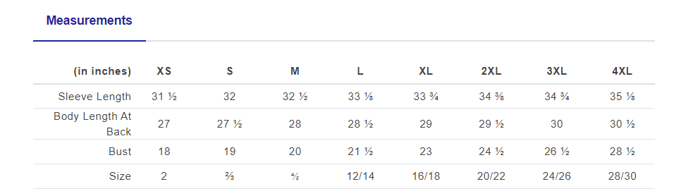 lst357 size chart – Wild Pony Boutique